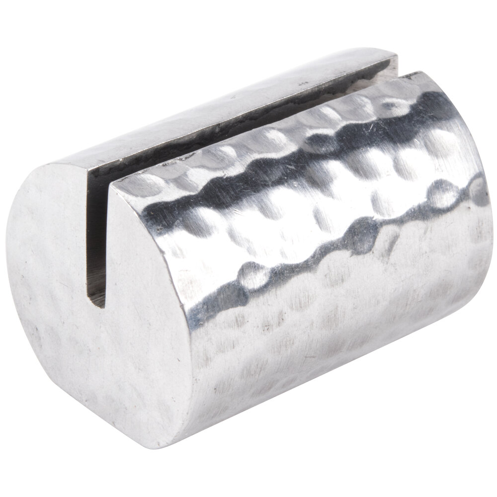 American Metalcraft Cylinder Hammered Aluminum Card Holder