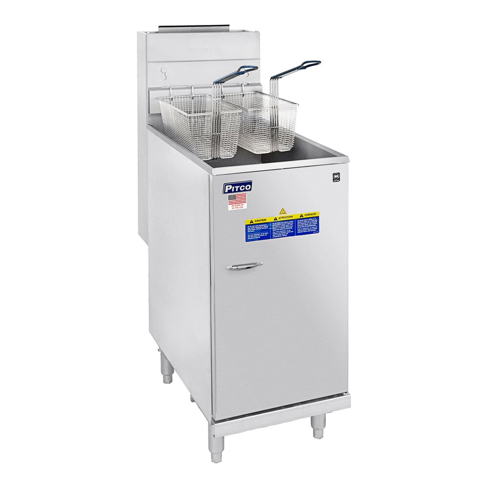 Pitco® 35C+S Natural Gas 35-40 lb. Stainless Steel Floor Fryer