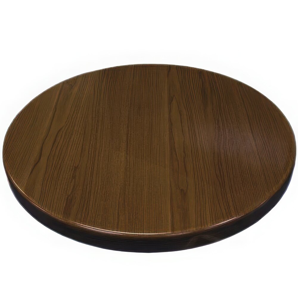 American Tables & Seating ATR30-W Resin 30" Round Table Top - Walnut