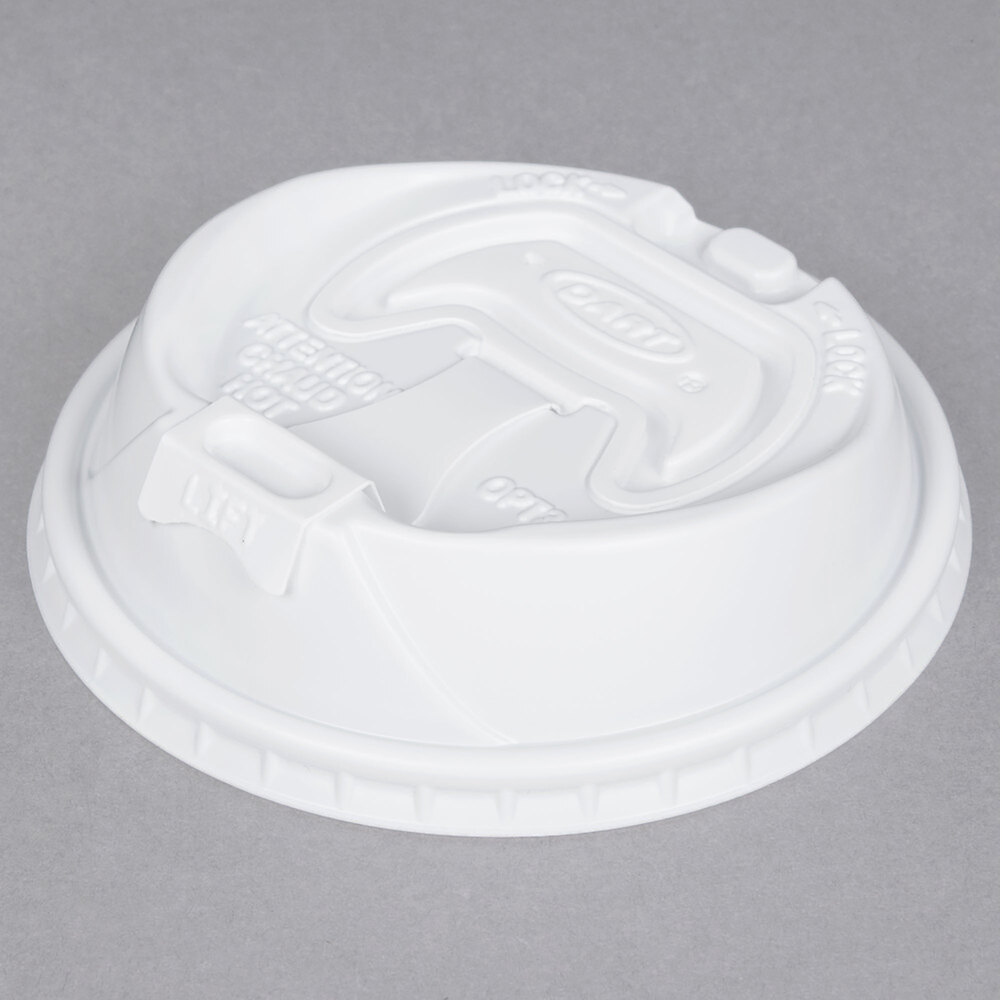 Dart OPT316 10-24 oz. White Optima Lid with Reclosable Tab - 1,000/Case