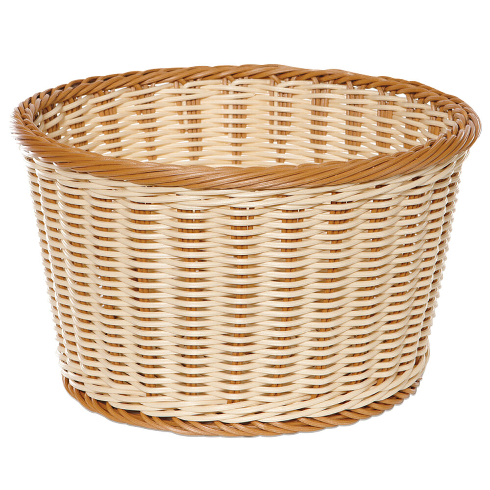 GET WB-1521-TT Designer Polyweave Plastic Round Basket 12" x 7" - 6/Pack