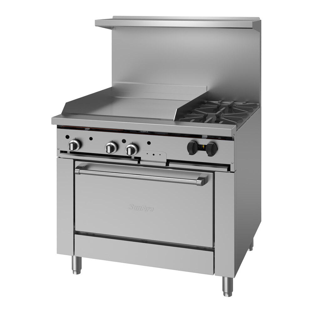 Garland SunFire Series X36-6R Natural Gas 6 Burner 36" Gas Range with ...