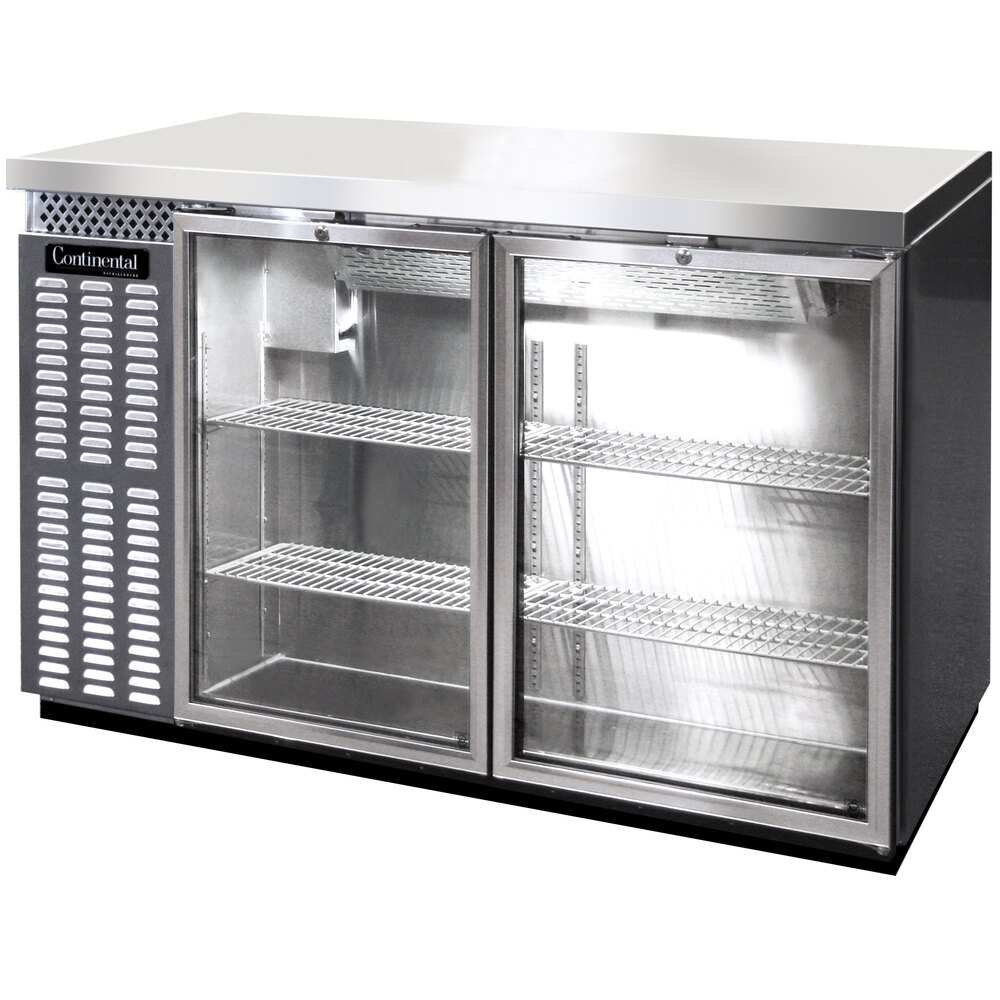 Continental Refrigerator BB50NSSGD 50" Stainless Steel Glass Door Back ...