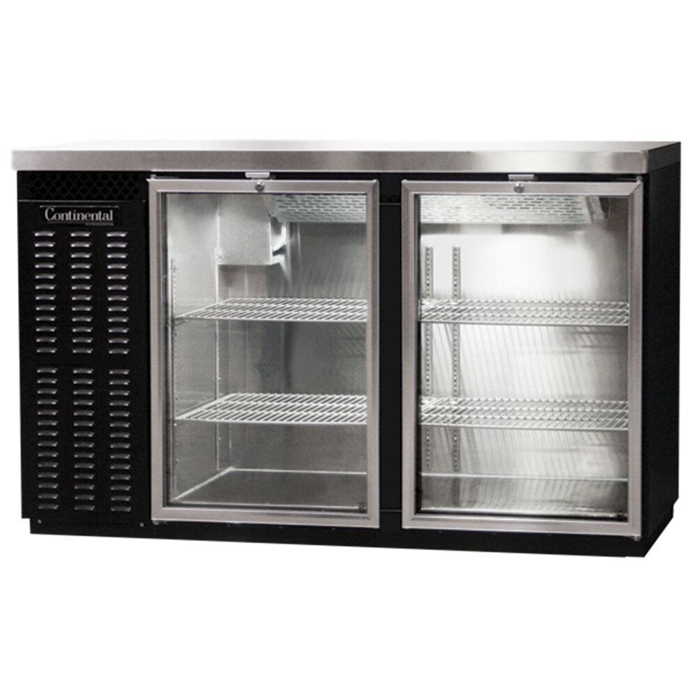 Continental Refrigerator BB59SNGD 59" Black Shallow Depth Glass Door ...