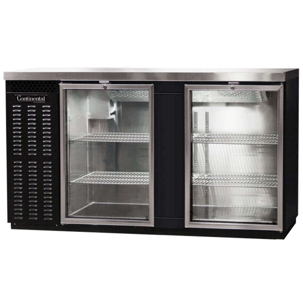 Continental Refrigerator BB69SNGD 69" Black Shallow Depth Glass Door ...