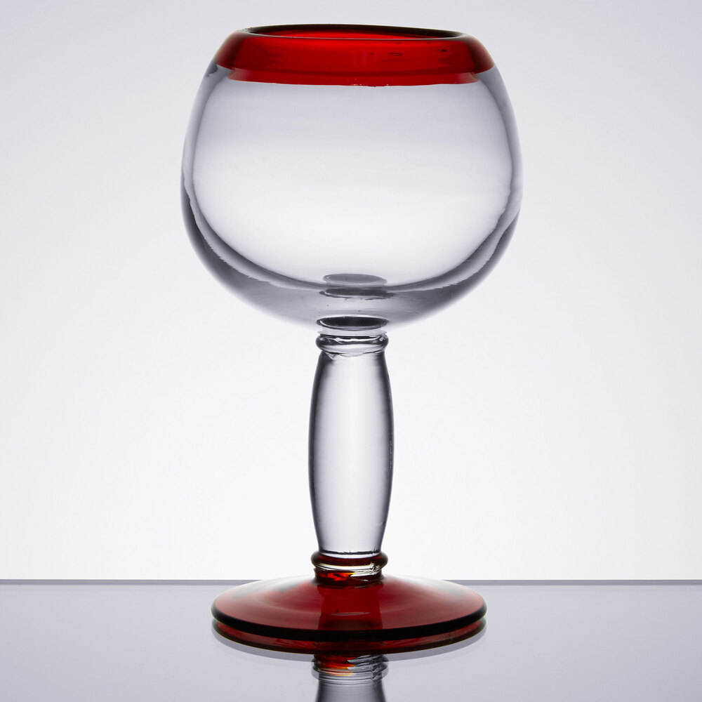 Libbey 92309R Aruba 16 oz. Customizable Round Cocktail Glass with Red ...