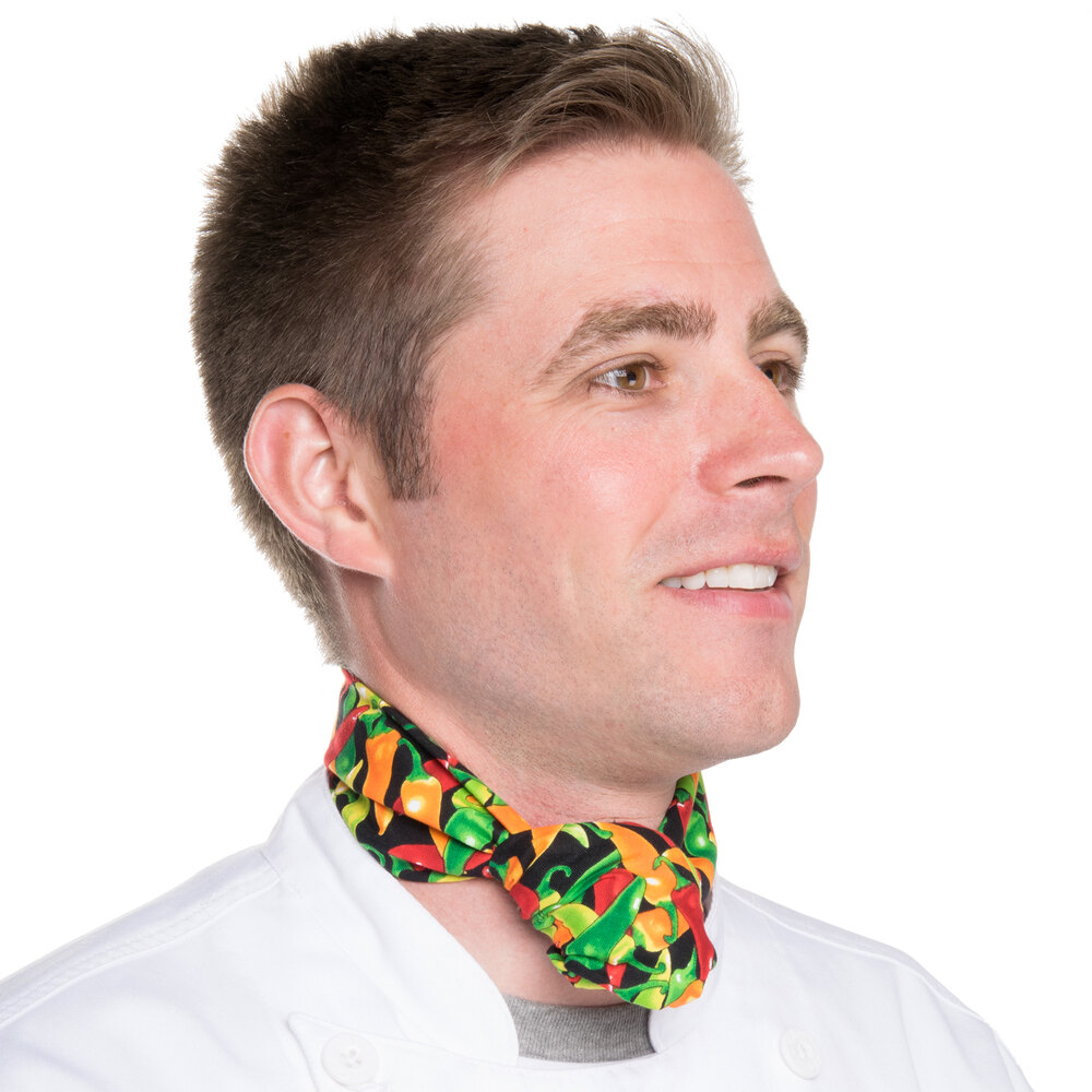 36" x 15" Multi Pepper Patterned Chef Neckerchief / Bandana