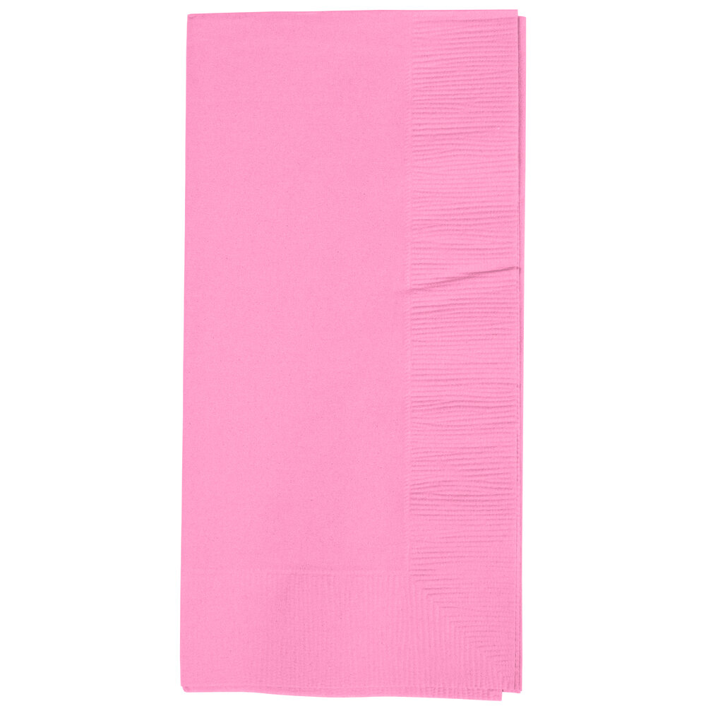 Candy Pink Paper Dinner Napkins, 2-Ply 1/8 Fold - Creative Converting ...