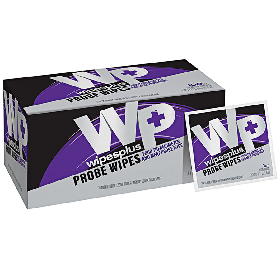 WipesPlus Probe Wipe Sachet, Thermometer Sanitizing Wipes - 100/Pack