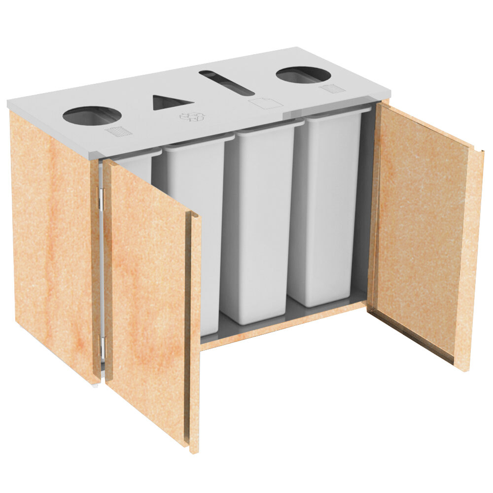 Lakeside 3418HRM Stainless Steel Rectangular Refuse (2) / Recycle ...