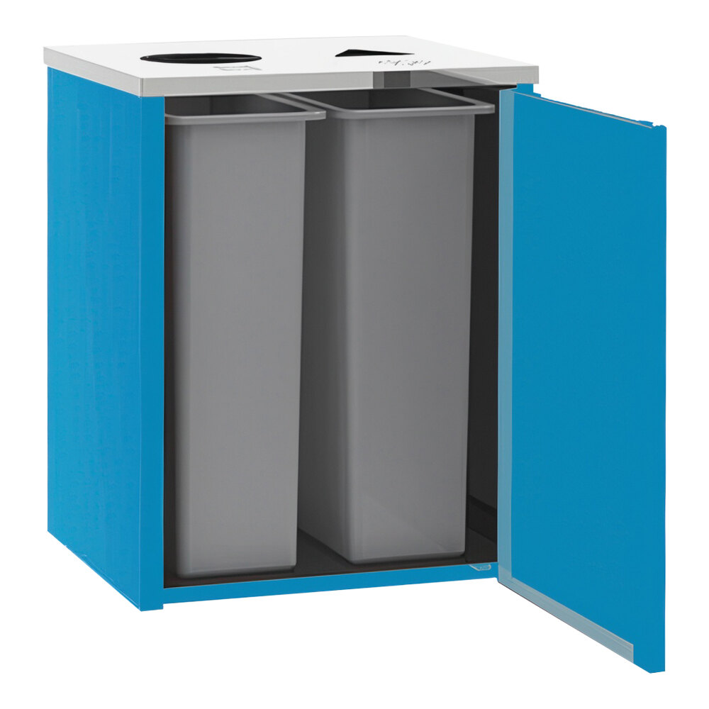 Lakeside 3412BL Stainless Steel Rectangular Refuse / Recycling Station ...