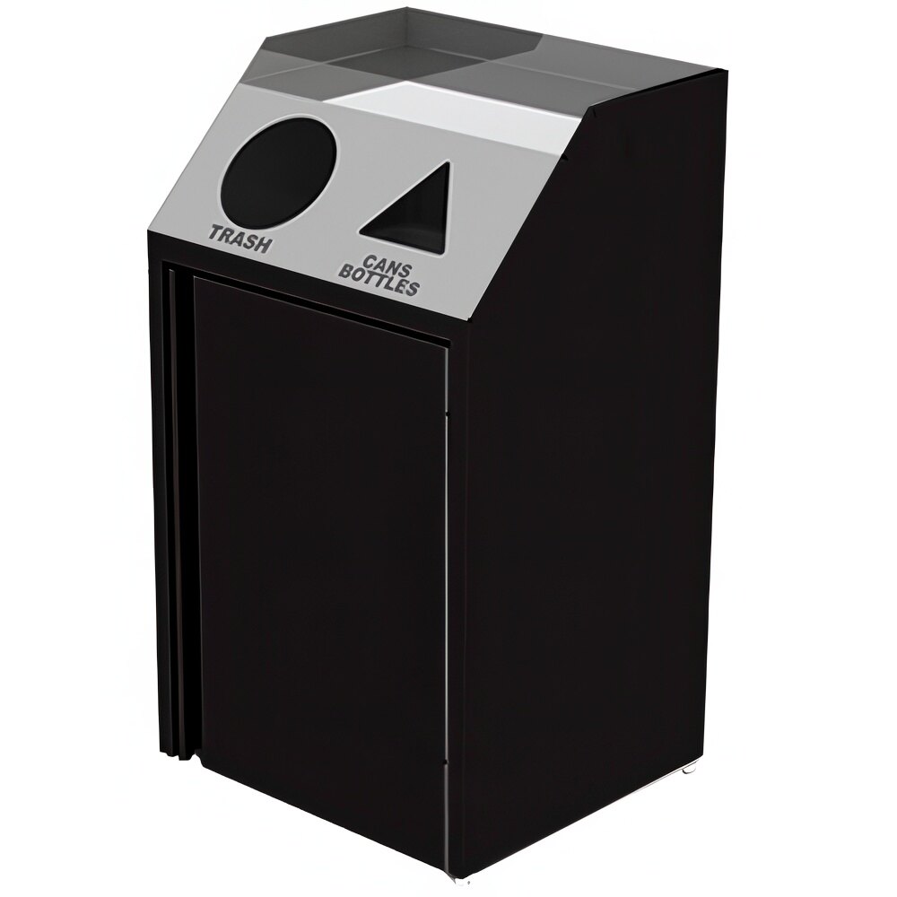 Lakeside 4412B Stainless Steel Rectangular Refuse / Recycling Station ...