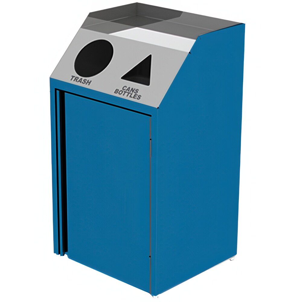 Lakeside 4412BL Stainless Steel Rectangular Refuse / Recycling Station ...