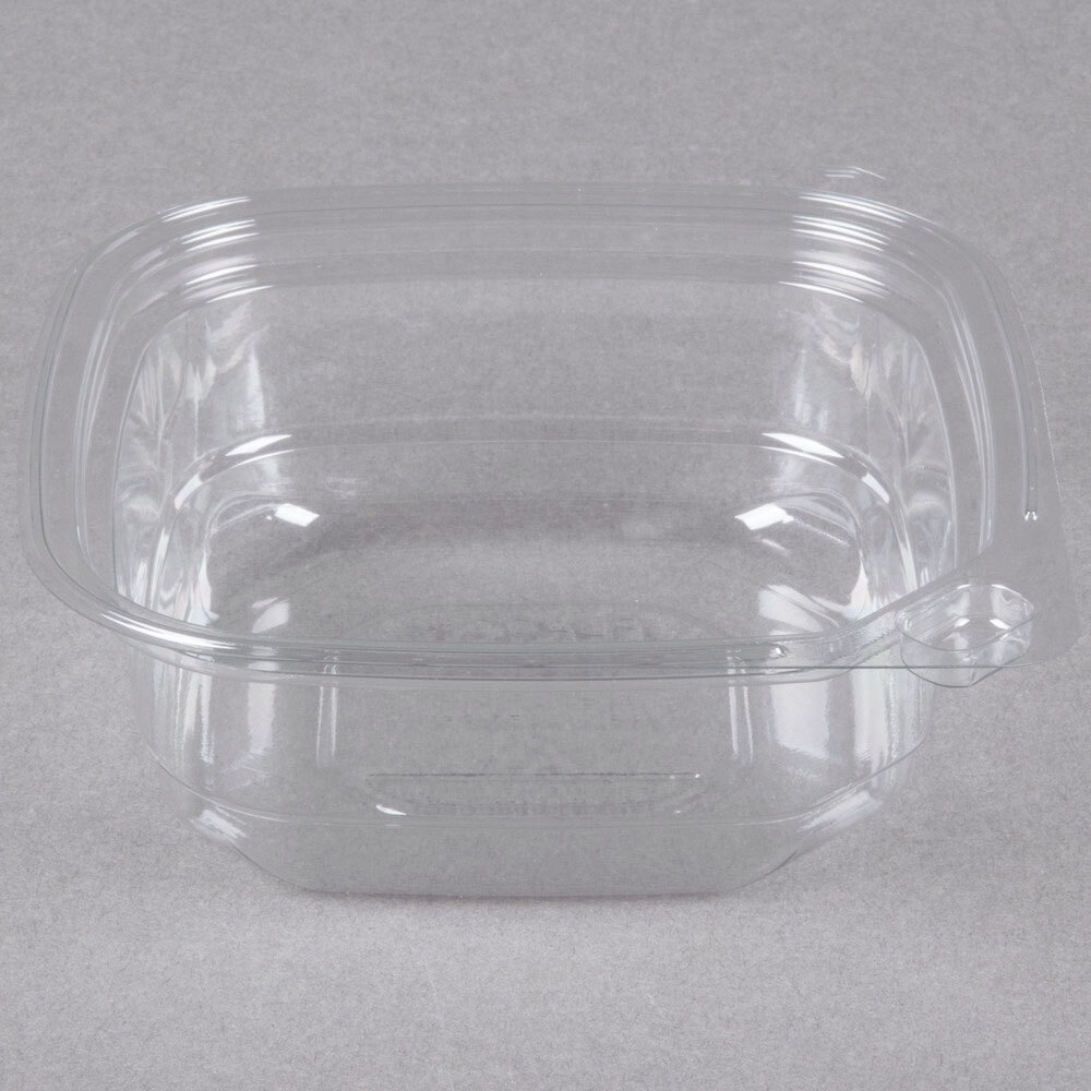 Placon 8 oz. Square Recycled PET Deli Container - 50/Pack