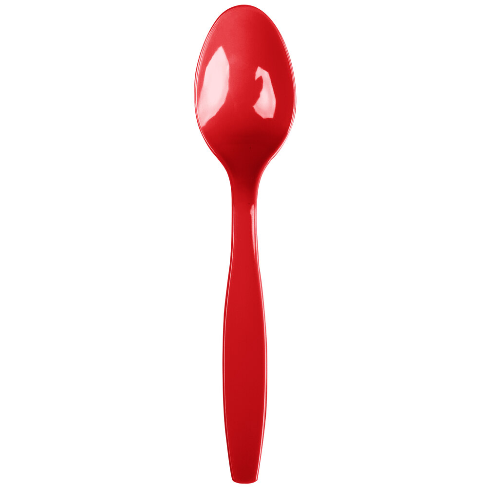 Creative Converting 6 1/8" Classic Red Heavy Weight Plastic Spoon - 600 ...