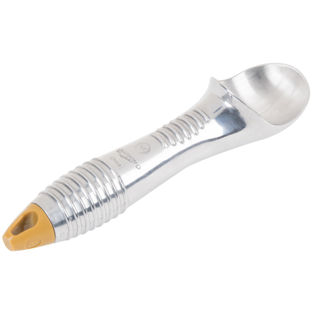 Vollrath 47277 #20 Aluminum Gold Ice Cream Scoop / Dipper - 2 oz.