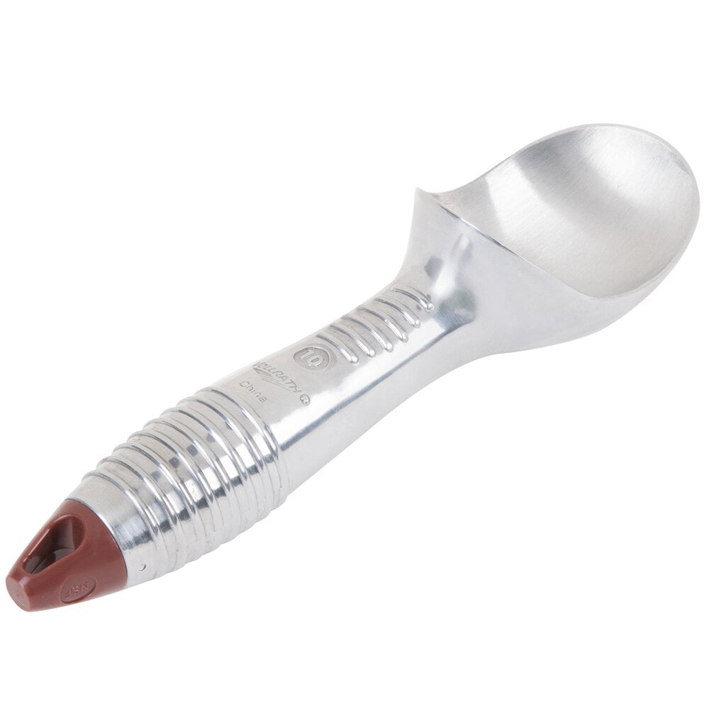 Vollrath 47274 #10 Aluminum Brown Ice Cream Scoop / Dipper - 4 oz.