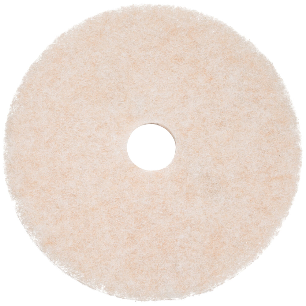 3M 3200 TopLine Speed 21" White / Amber Burnishing Floor Pad - 5/Case