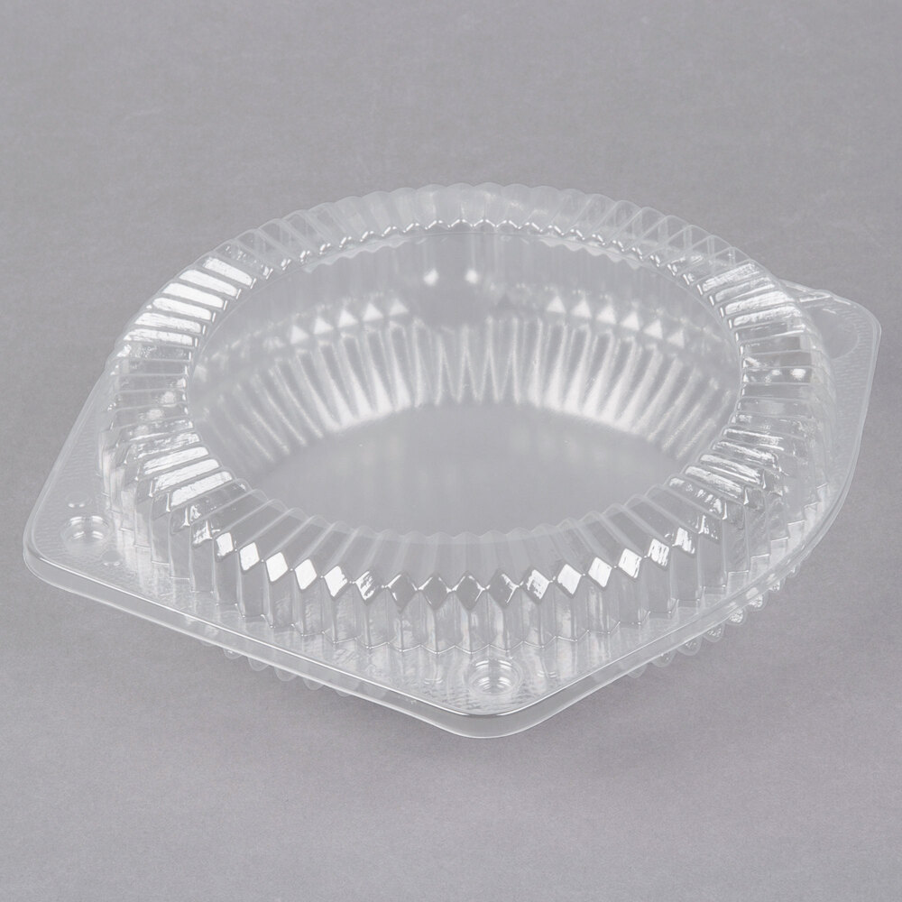 Polar Pak 6" Hinged Clear Pie Container with Low Dome Lid - 20/Pack