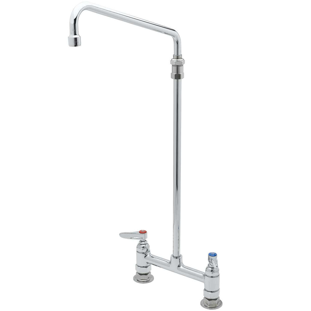 T&S B-0281 Deck Mounted Double Pantry Faucet with 18" Riser and 8 ...
