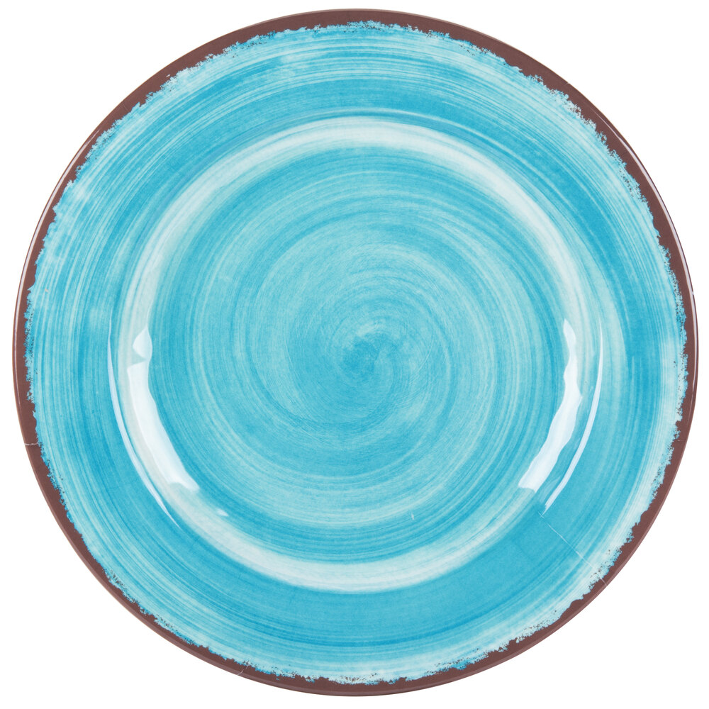Carlisle 5400115 Mingle 11" Aqua Round Melamine Plate - 12/Case