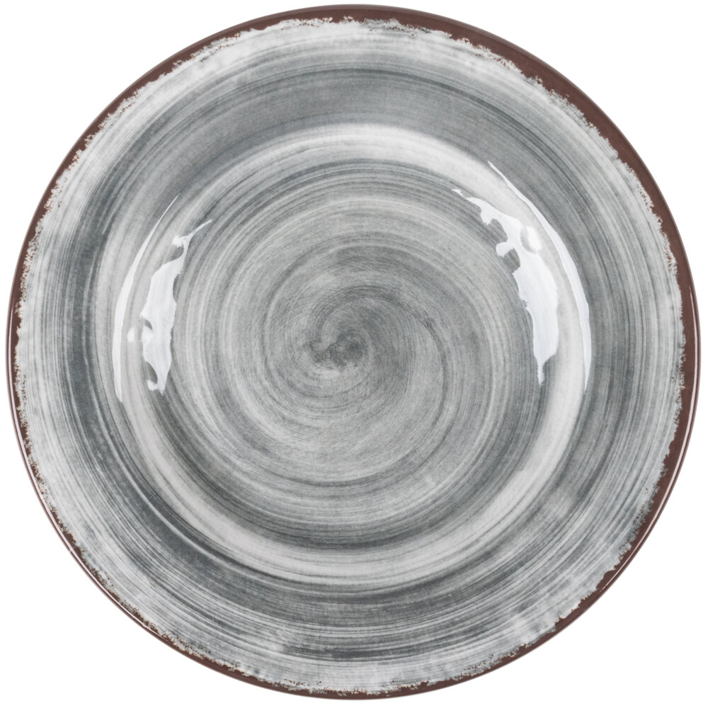Carlisle 5400218 Mingle 9" Smoke Round Melamine Salad Plate - 12/Case