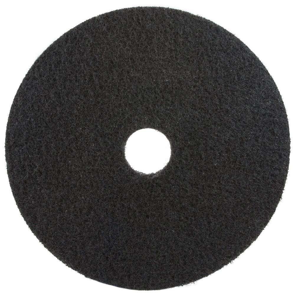 3M 7200 16" Black Stripping Floor Pad - 5/Case