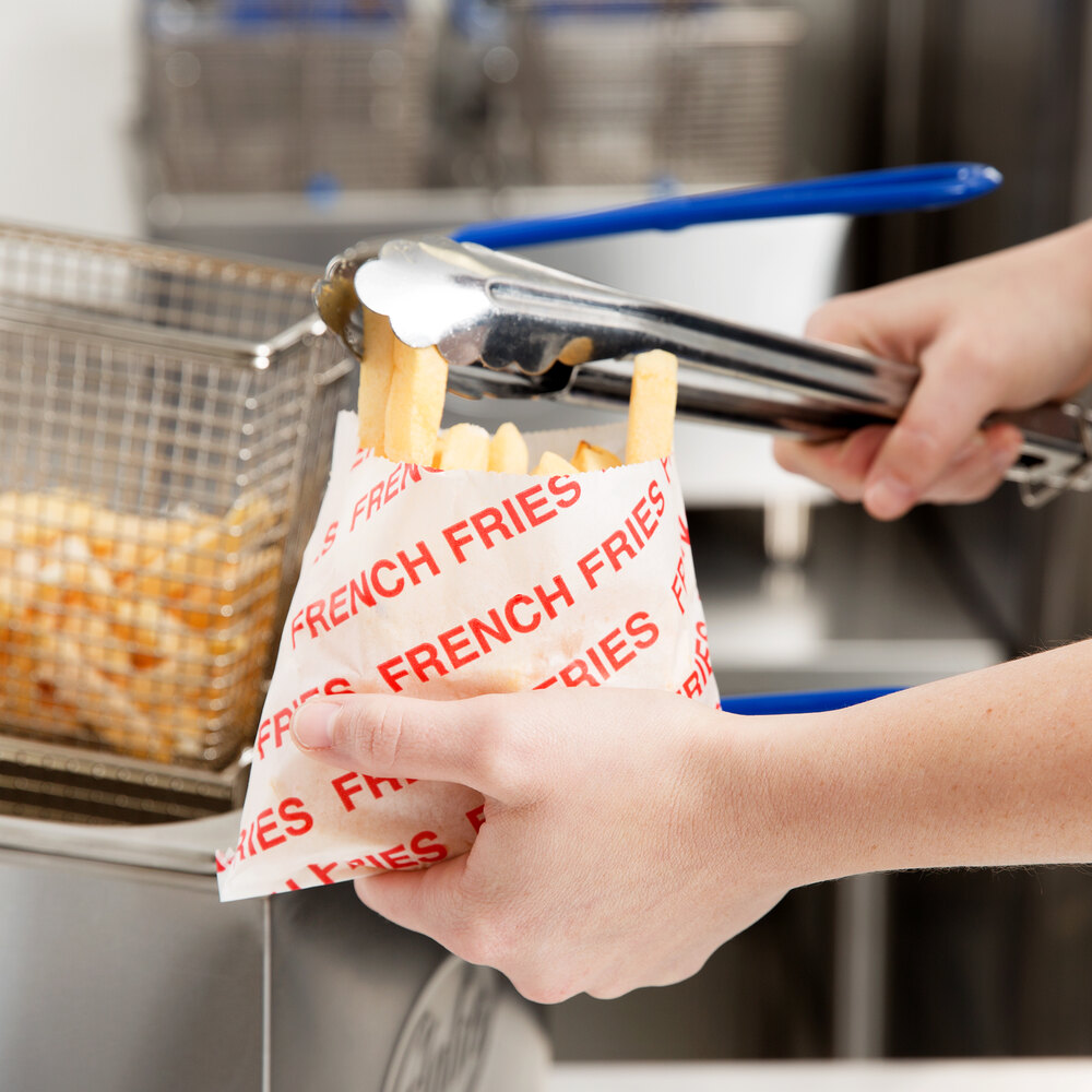 Carnival King 5" x 1" x 4" Large Printed French Fry Bag - 2000/Case