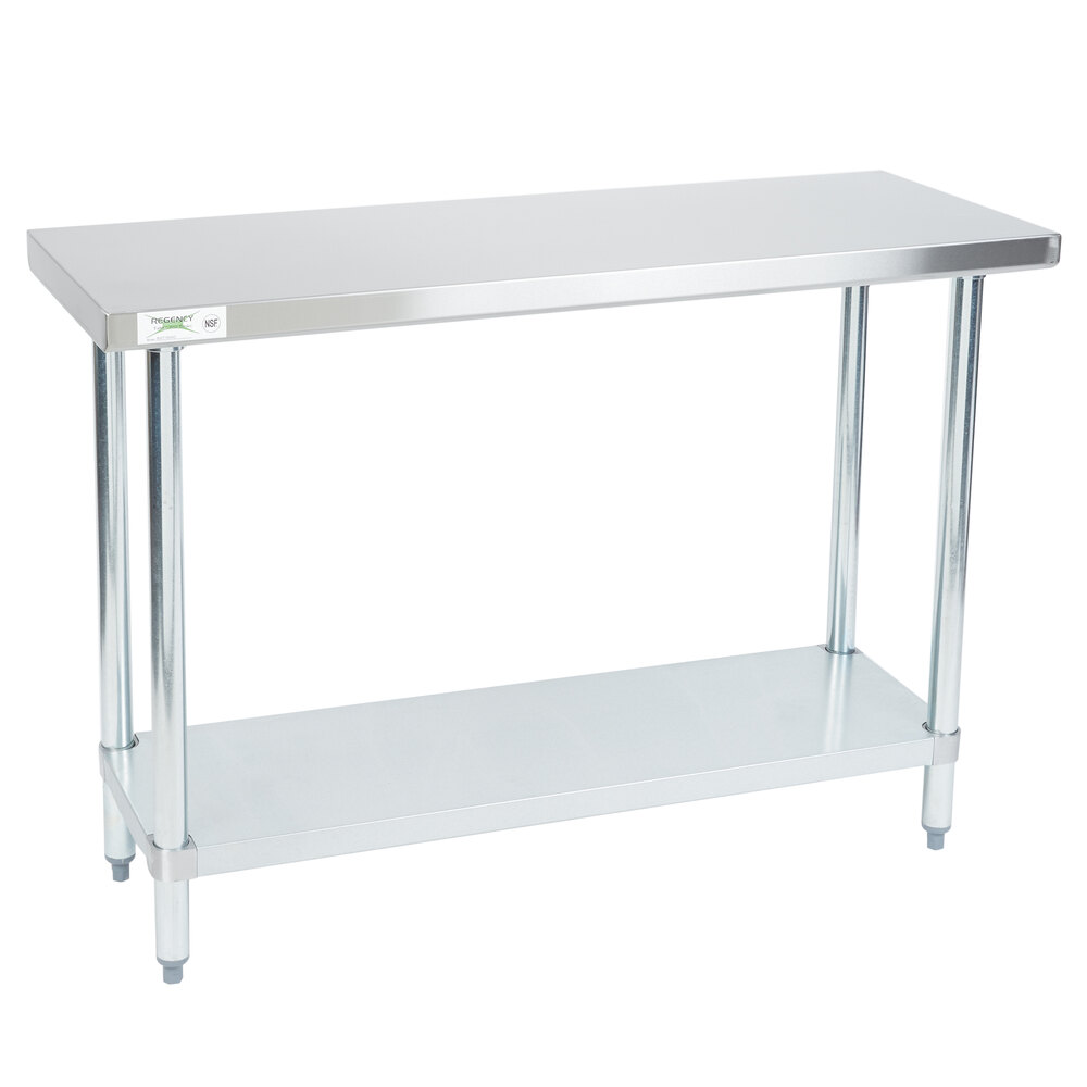 Regency 18" x 48" 18-Gauge 304 Stainless Steel Commercial Work Table ...