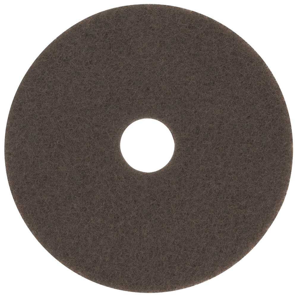 3M 7100 16" Brown Stripping Floor Pad - 5/Case