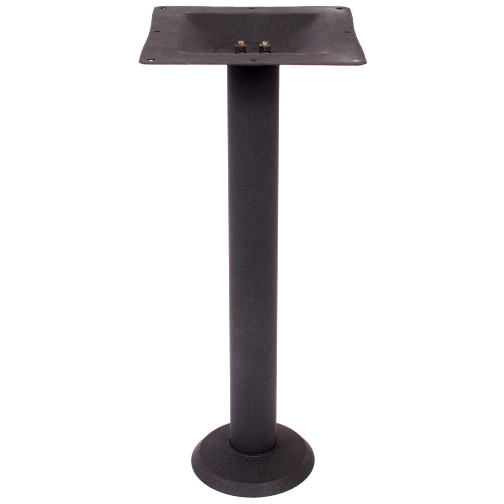 BFM Seating Bolt-Down Indoor Standard Height Black Wrinkle Table Base ...