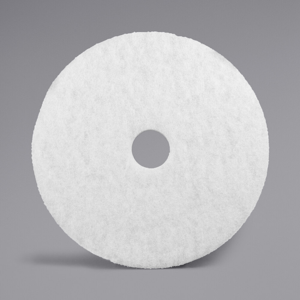 3M 4100 12" White Super Polishing Floor Pad - 5/Case