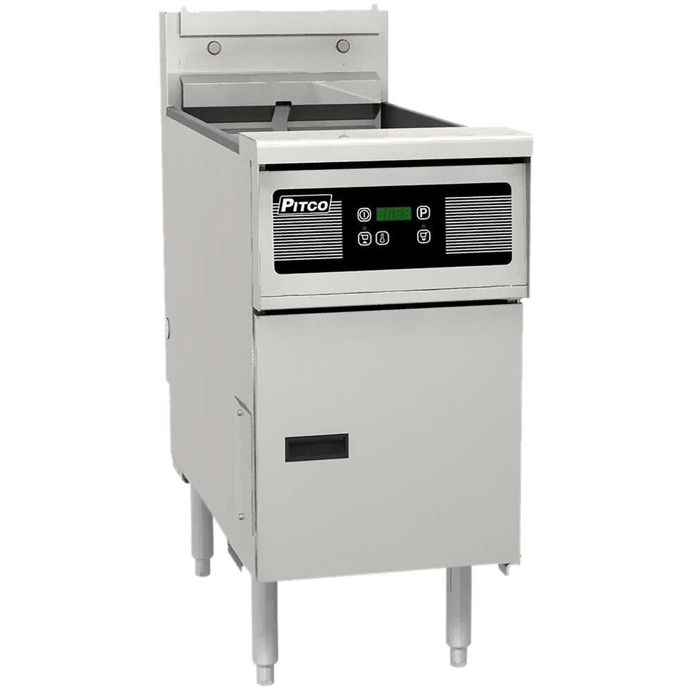 Pitco® SG14TSD Natural Gas 20-25 lb. Split Pot Floor Fryer with Digital ...