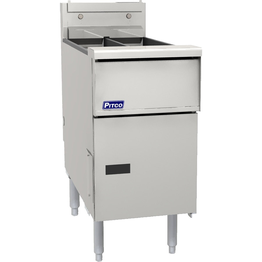 Pitco SG14TS Natural Gas 20-25 lb. Split Pot Floor Fryer - 100,000 BTU