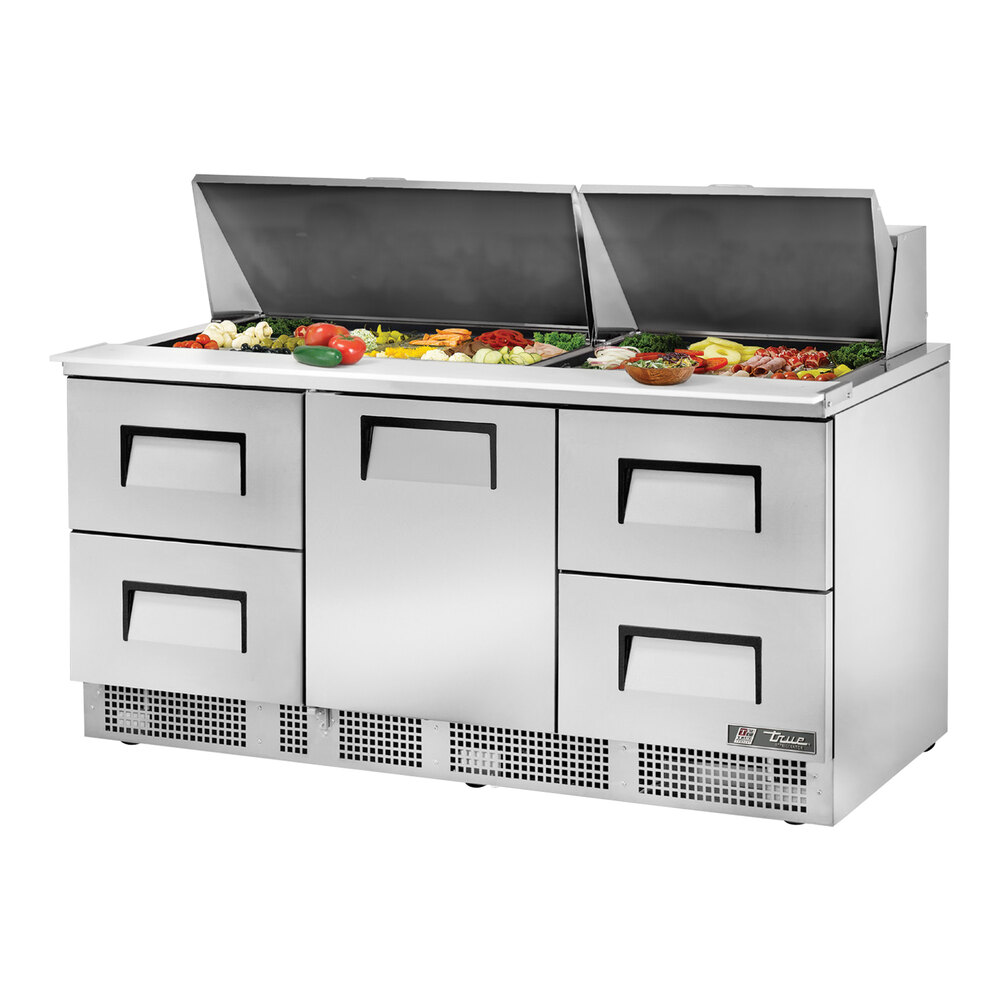 True TFP-72-30M-D-4 72 1/8" Mega Top Refrigerated Sandwich Prep Table ...