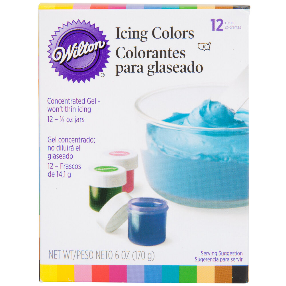 Wilton 601-5580 Variety Pack Gel Food Coloring .5 oz Bottles - 12/Pack