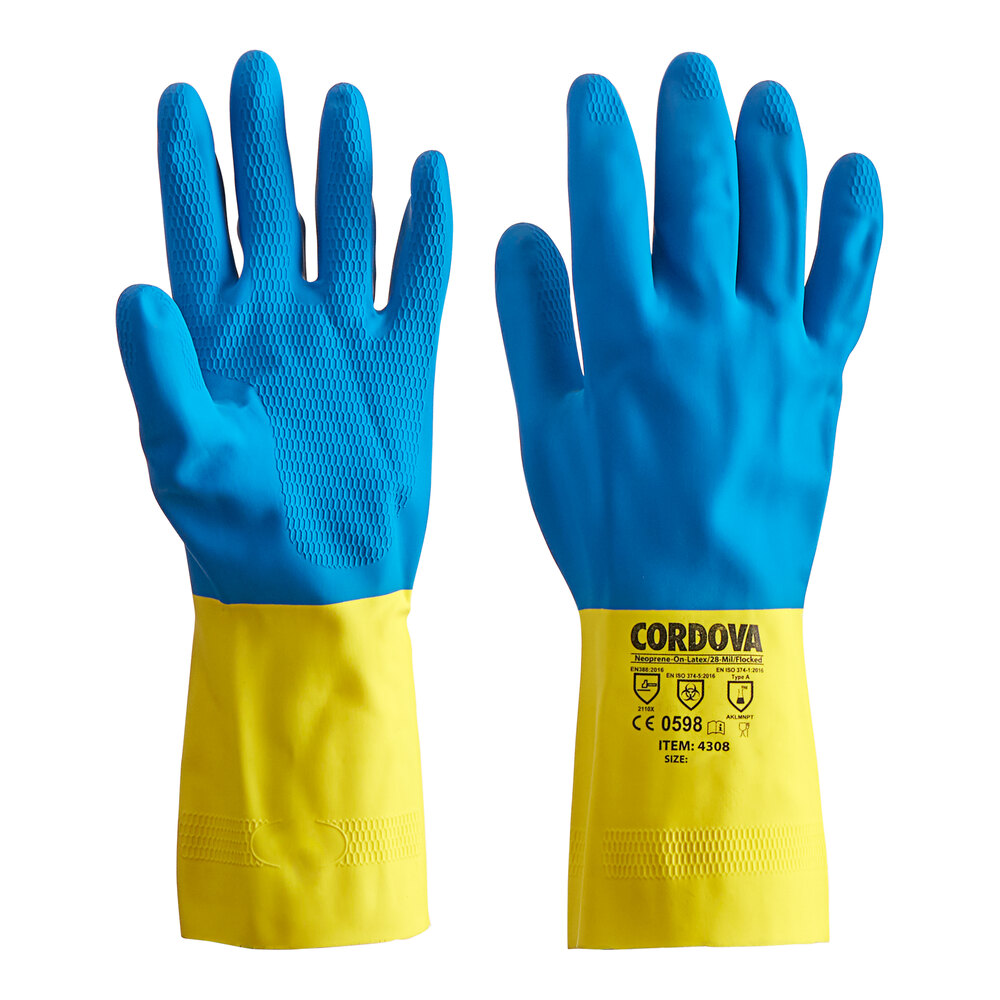Cordova Neoprene / Latex Rubber Blue / Yellow 12" Premium 28 Mil Tagged ...