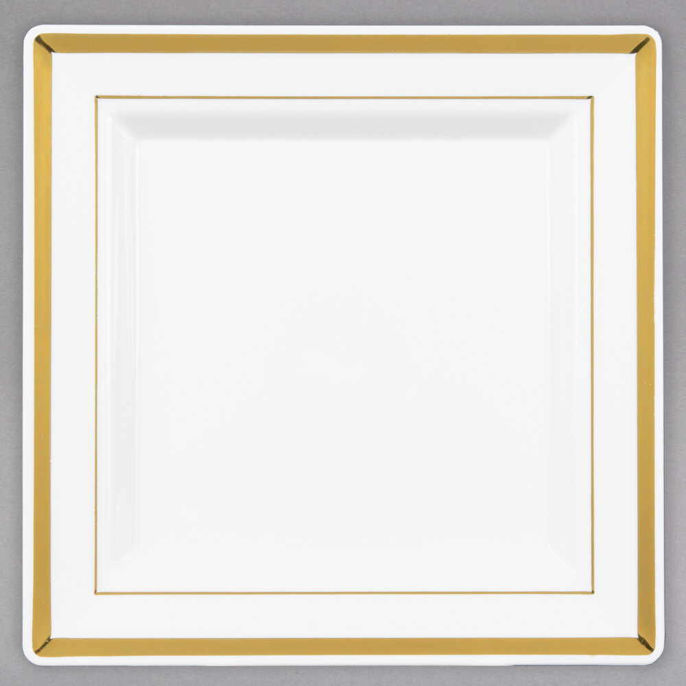 Fineline Silver Splendor 5507-BO 7 1/4" Bone / Ivory Plastic Square ...