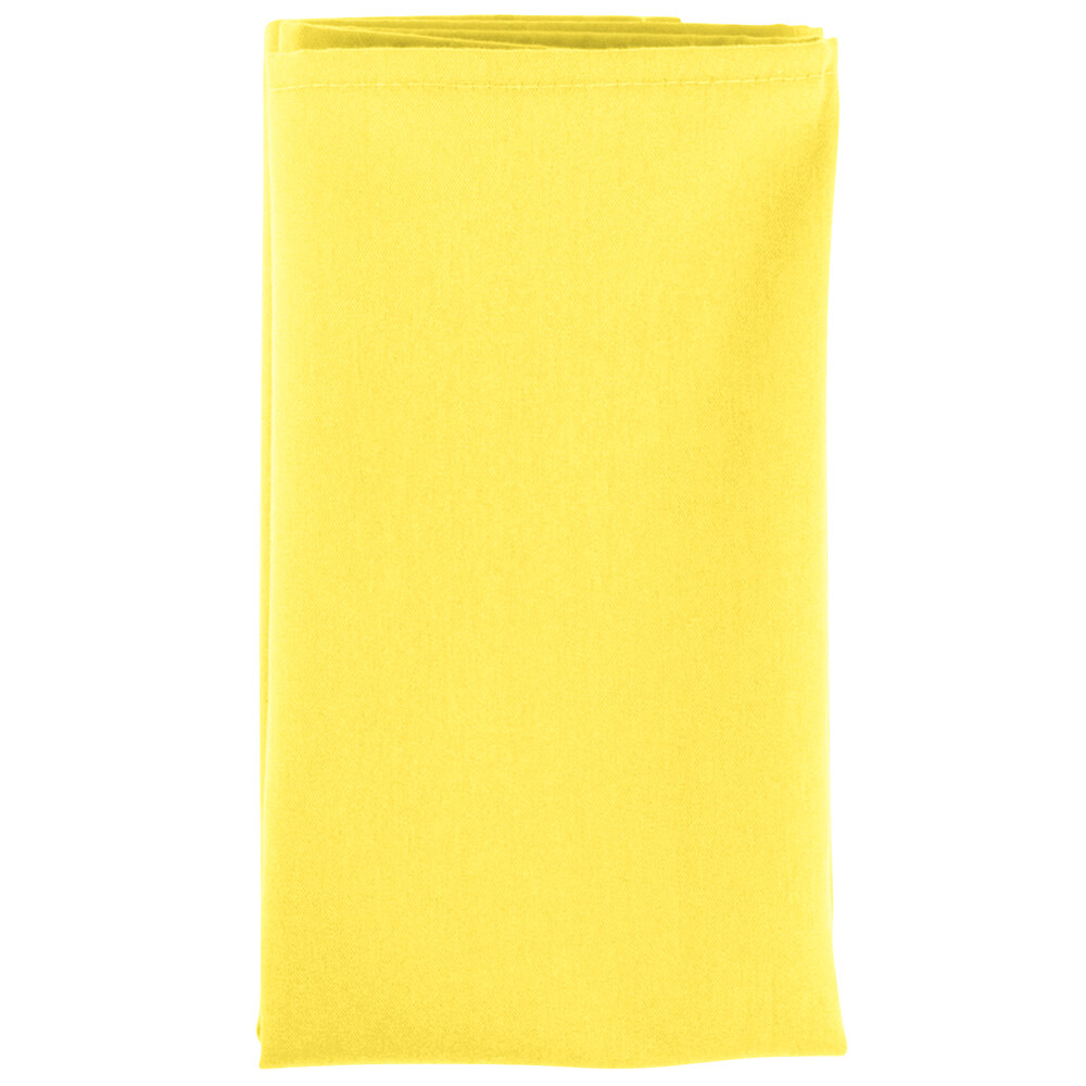 Intedge Yellow 100% Polyester Cloth Napkins, 22" x 22" - 12/Pack