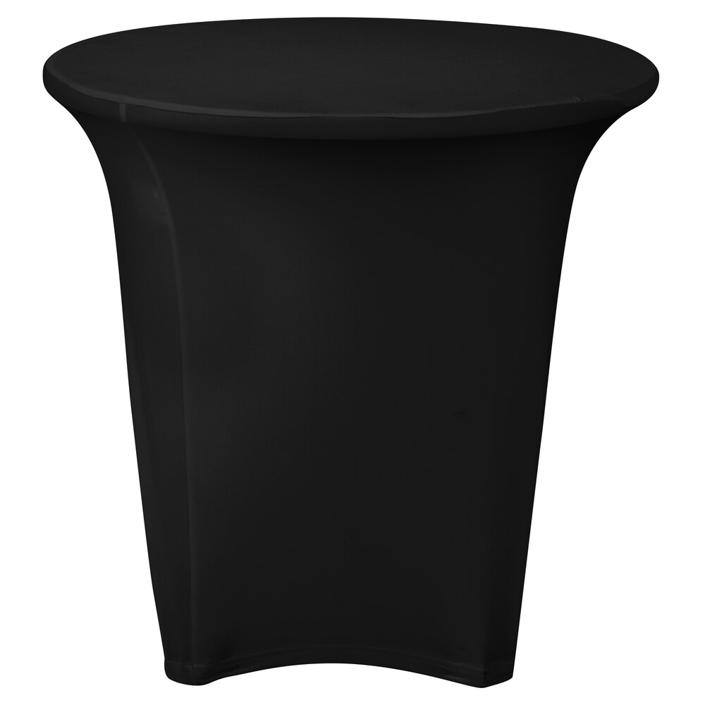 Snap Drape CN420R3030014 Contour Cover 30" Round Black Spandex Table Cover