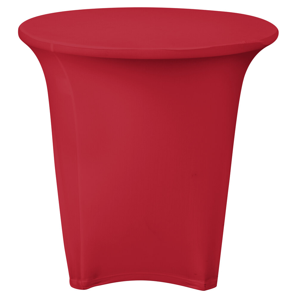 Snap Drape CN420R3030811 Contour Cover 30" Round Crimson Spandex Table ...
