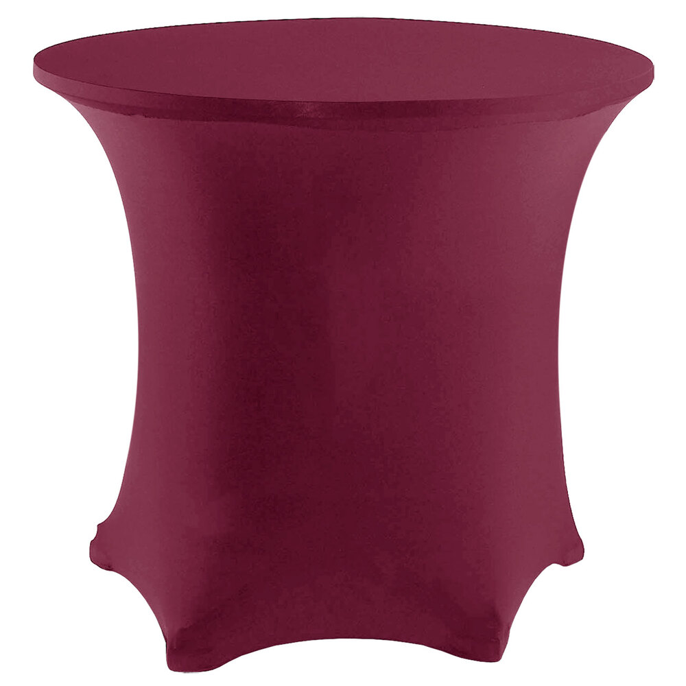 Snap Drape CN420R4830046 Contour Cover 48" Round Burgundy Spandex Table ...