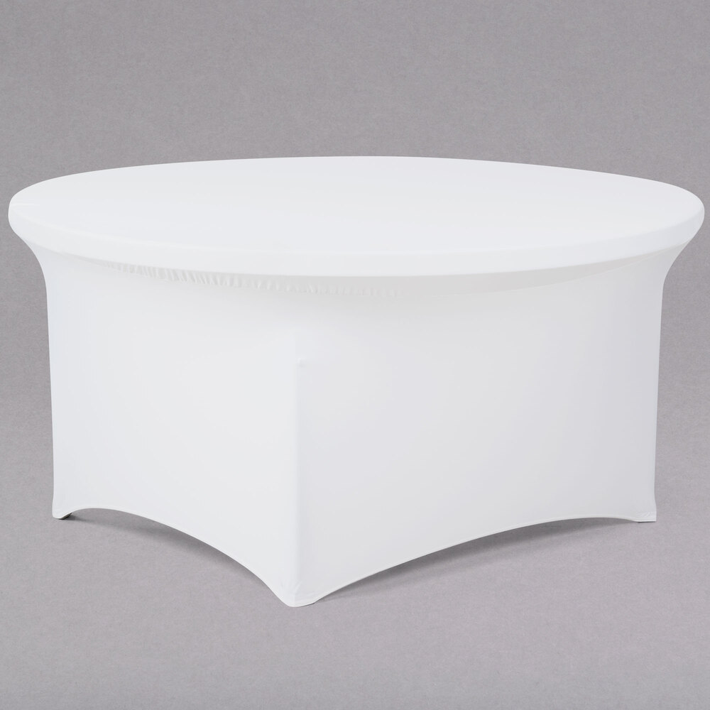 Snap Drape CN420R6030010 Contour Cover 60" Round White Spandex Table Cover