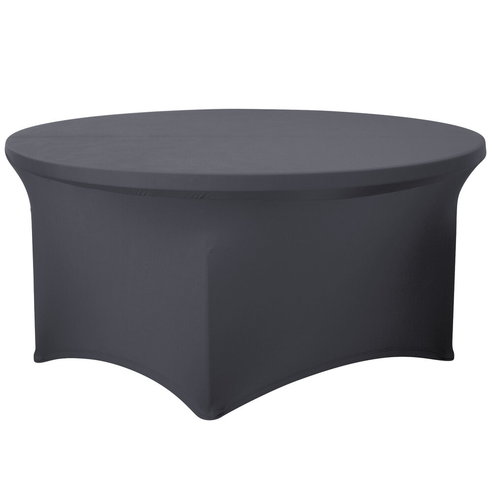 Snap Drape CN420R6030512 Contour Cover 60" Round Charcoal Spandex Table ...