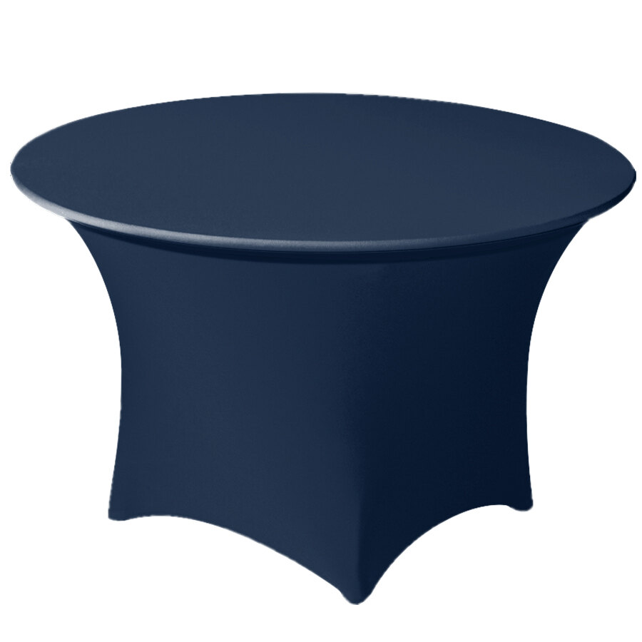 Snap Drape CN420R6630011 Contour Cover 66" Round Navy Spandex Table Cover