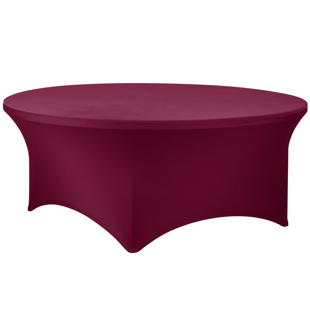 Snap Drape CN420R7230046 Contour Cover 72" Round Burgundy Spandex Table ...