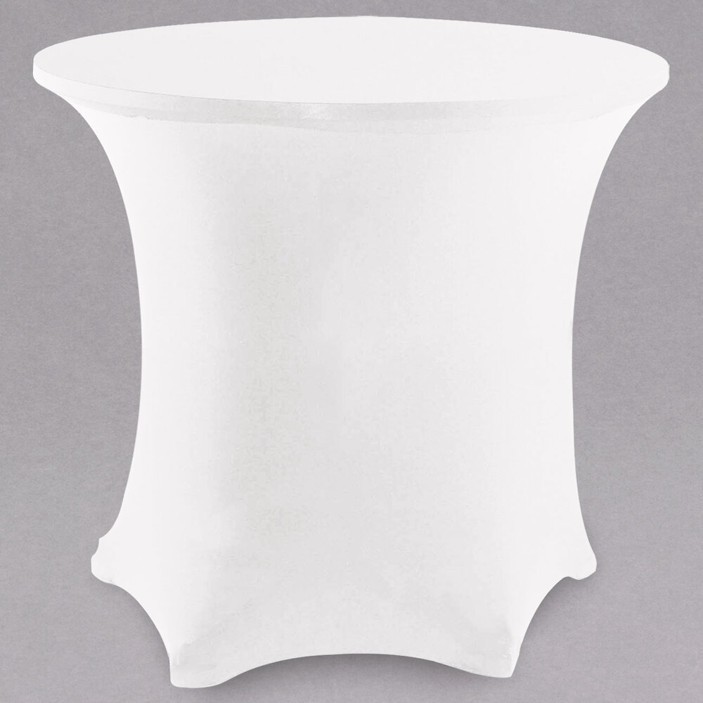 Snap Drape CN420R4830010 Contour Cover 48" Round White Spandex Table Cover