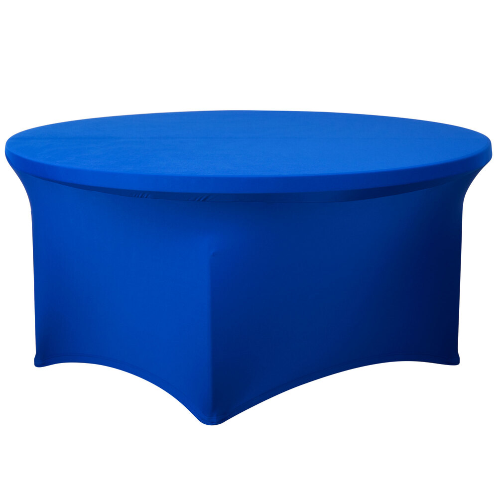 Snap Drape CN420R6030572 Contour Cover 60" Round Royal Blue Spandex ...