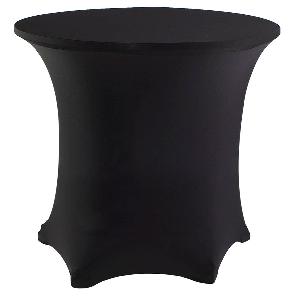 Snap Drape CN420R4830014 Contour Cover 48" Round Black Spandex Table Cover