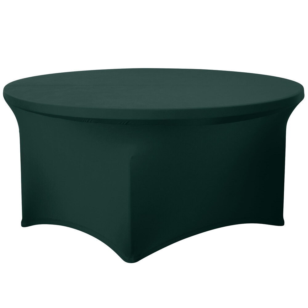 Snap Drape CN420R6030543 Contour Cover 60" Round Hunter Green Spandex ...